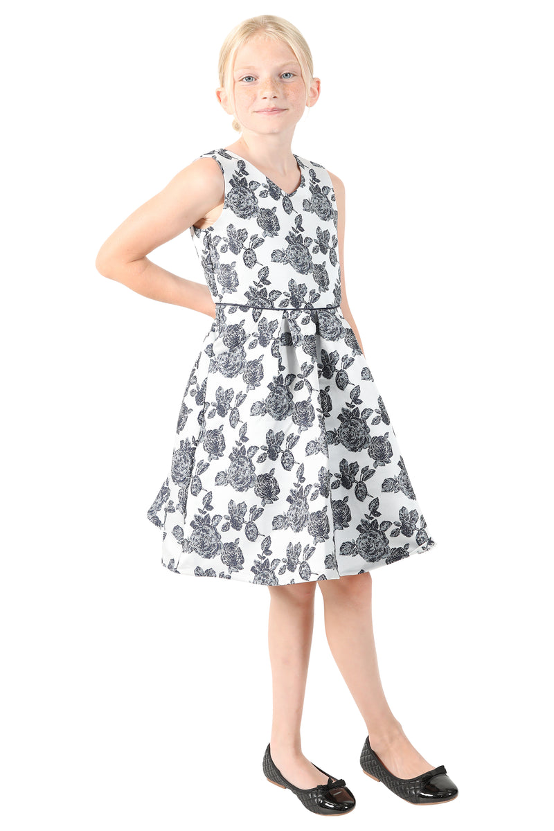 Rachel Floral Brocade Tween Dress, Size 7-16 – Us Angels
